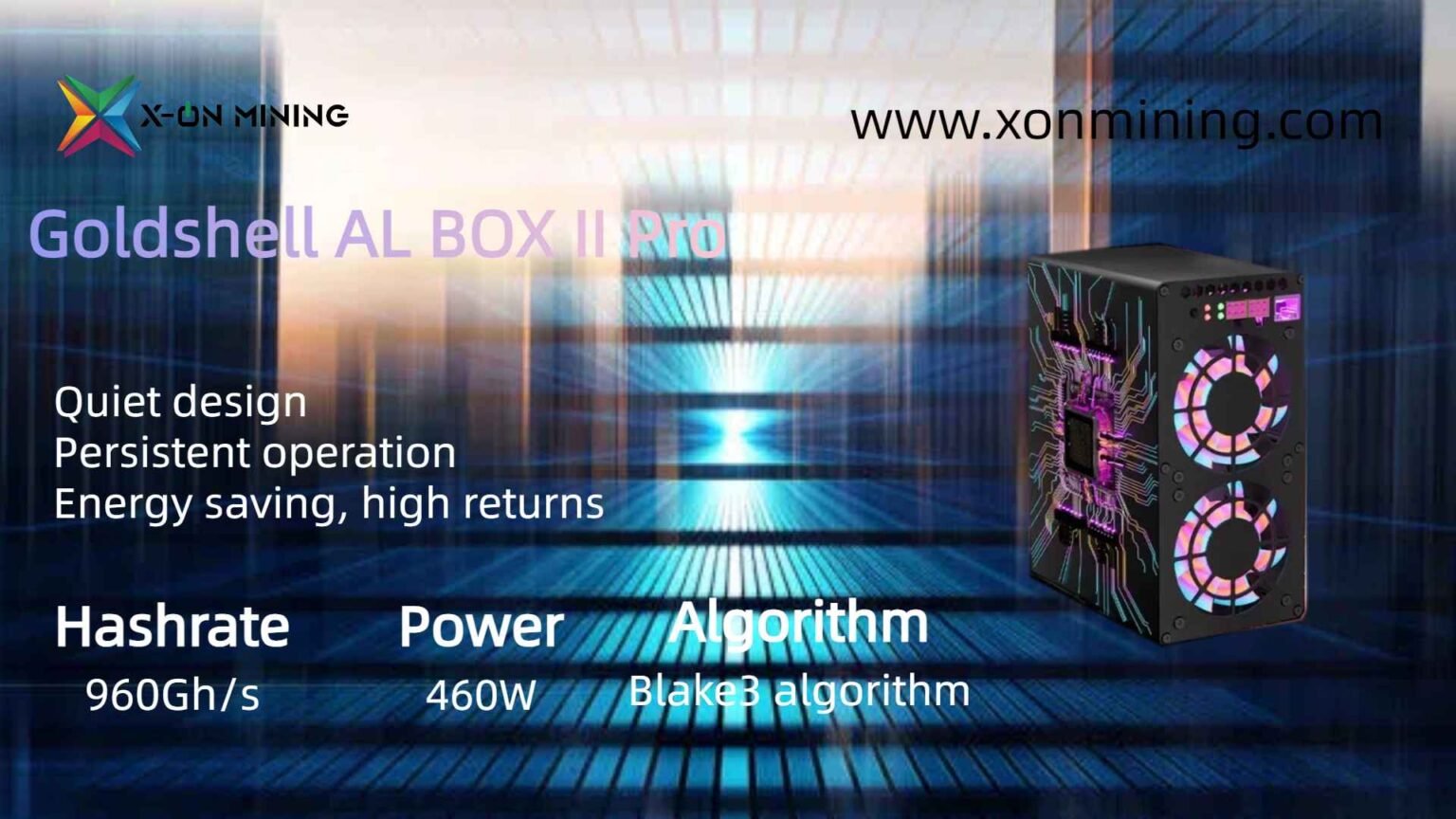 Goldshell AL Box II Pro Alephium Miner 950G 460W - X ON MINING