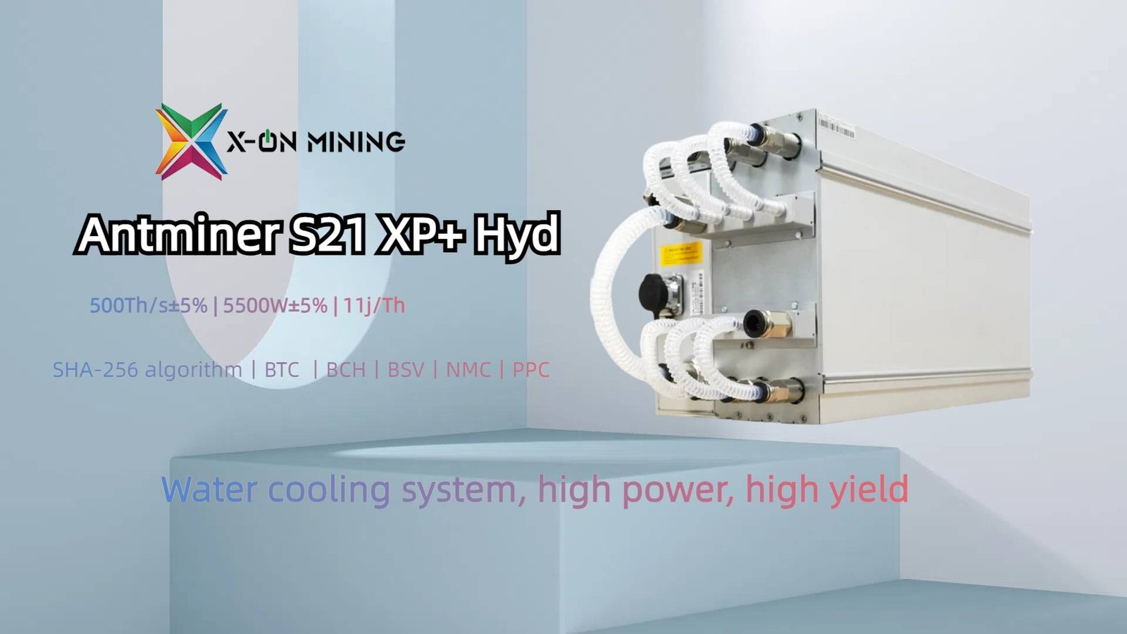 Bitmain Antminer S21 XP+ Hyd 500Th/s 5500W Bitcoin Miner - X ON MINING